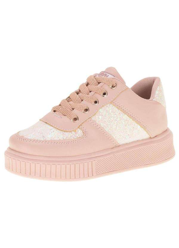 Tênis Infantil Feminino Nilqi - 223 - Branco/Rosa - Clovis Calcados