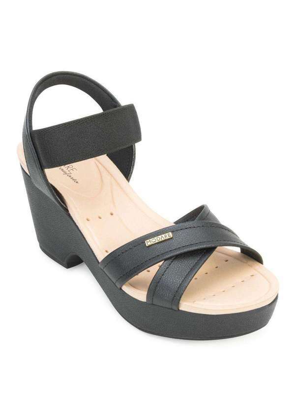 Sandália Modare Md24-71371 Preto/Bege - Alex Shoes