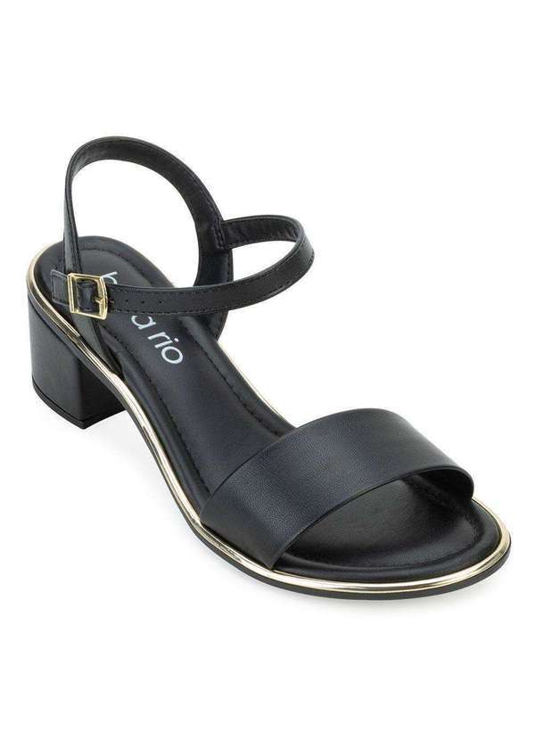 Sandália Salto Beira Rio Br23-83792 Preto/Dourado - Alex Shoes