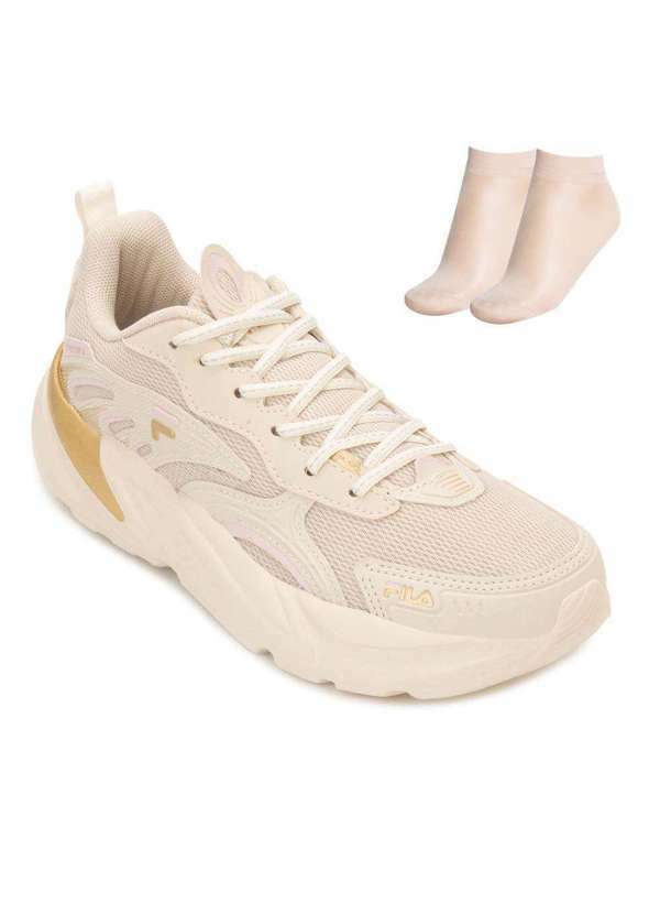 Tênis Fila Street Fit 2 e Meia Fl25 Bd Bege/Dourado - Alex Shoes