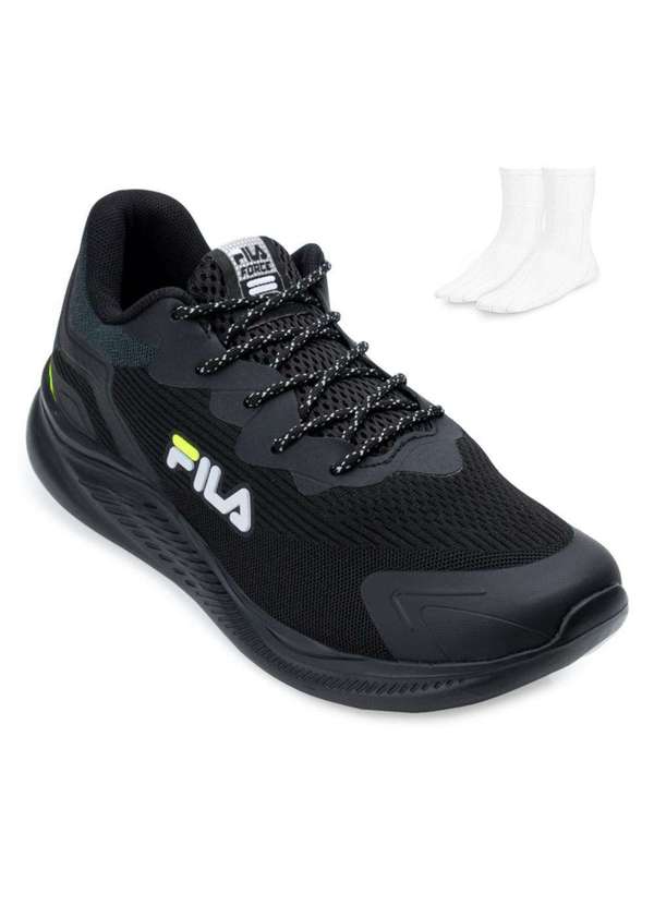 Tênis Fila Force e Meia Fl22 Preto/Verde - Alex Shoes