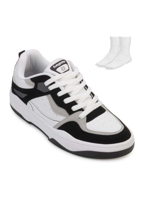 Tênis Logus Sneaker e Meia Lg24-22340p Branco/Preto - Alex Shoes