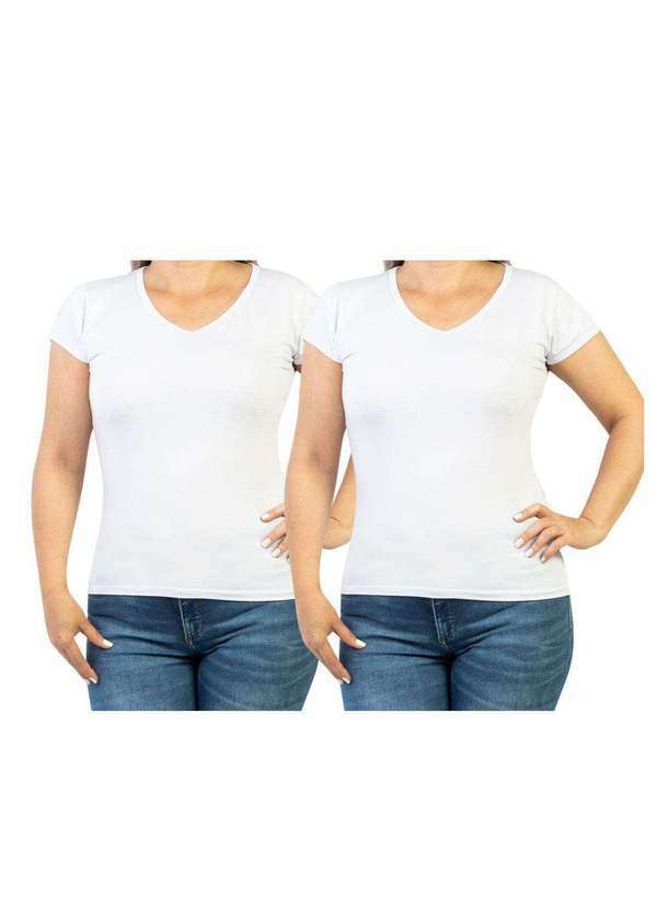 Blusa Manga Curta Ong Kit com 2 Peças Mc03 Branco - Alex Shoes