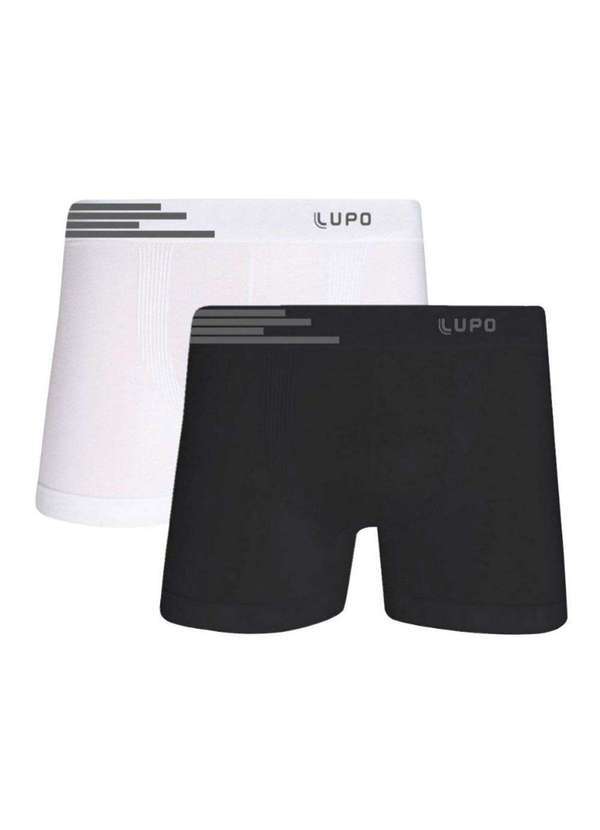 Cueca Lupo Boxer Kit C/2 00436 Branco/Preto - Alex Shoes