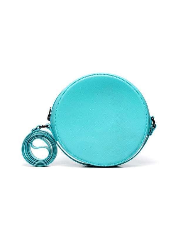 Bolsa Feminina Transversal Mini Bag Ziper Redonda Moderna Azul Turquesa ...