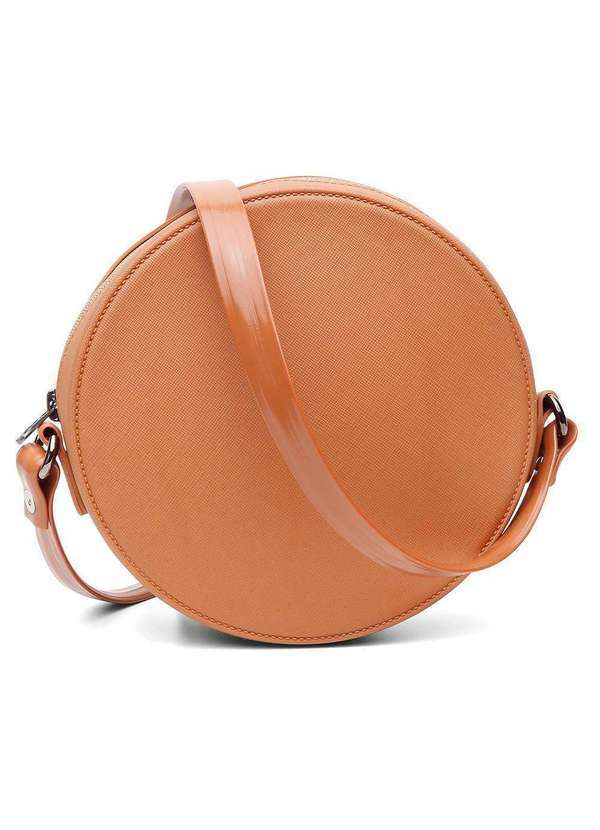 Bolsa Feminina Transversal Mini Bag Ziper Redonda Moderna Caramelo ...