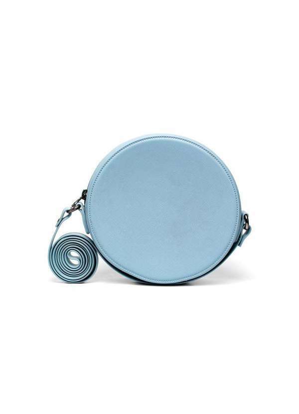 Bolsa Feminina Transversal Mini Bag Ziper Redonda Moderna Azul Claro ...