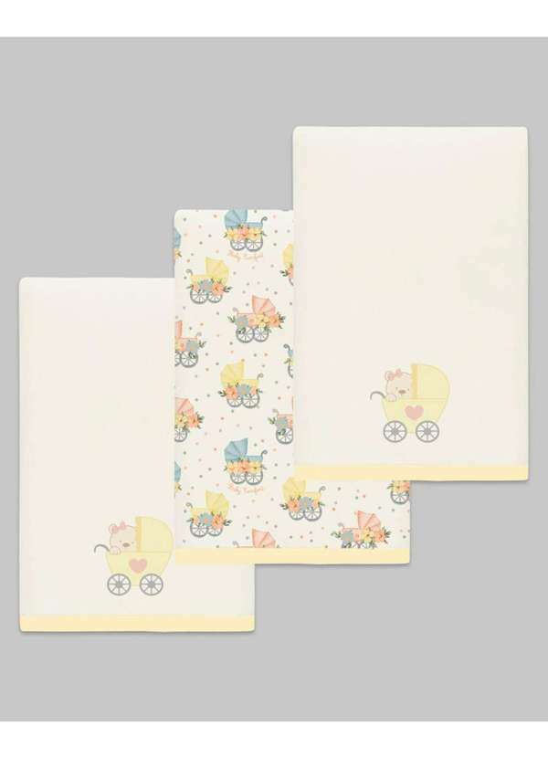 Kit 3 Fraldinhas de Boca com Prendedor de Chupeta Anjos Baby Estampado ...