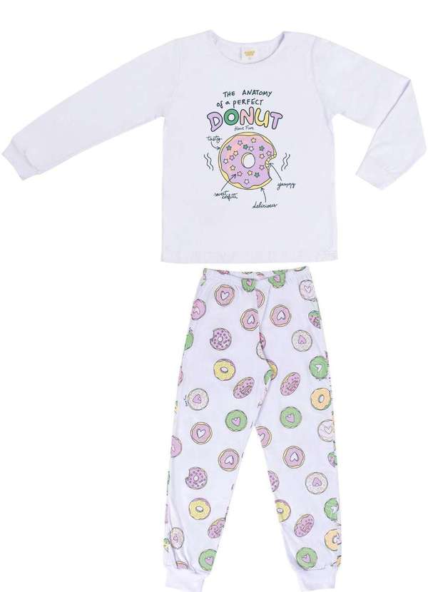 Pijama Menina Estampado Donuts Have Fun Estampado - Vim Vi Venci