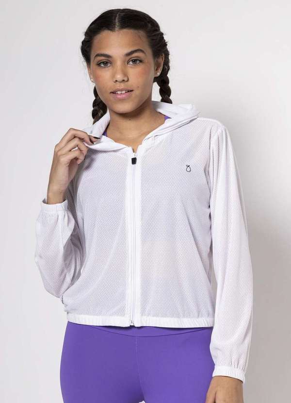 Jaqueta Tule Zíper Branca Poah Noah Branco - Vim Vi Venci