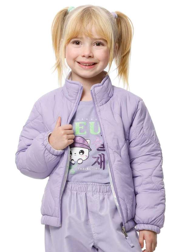 Jaqueta Puffer Dupla Face Fashion Lavanda Poah Noah Lilás - Vim Vi Venci