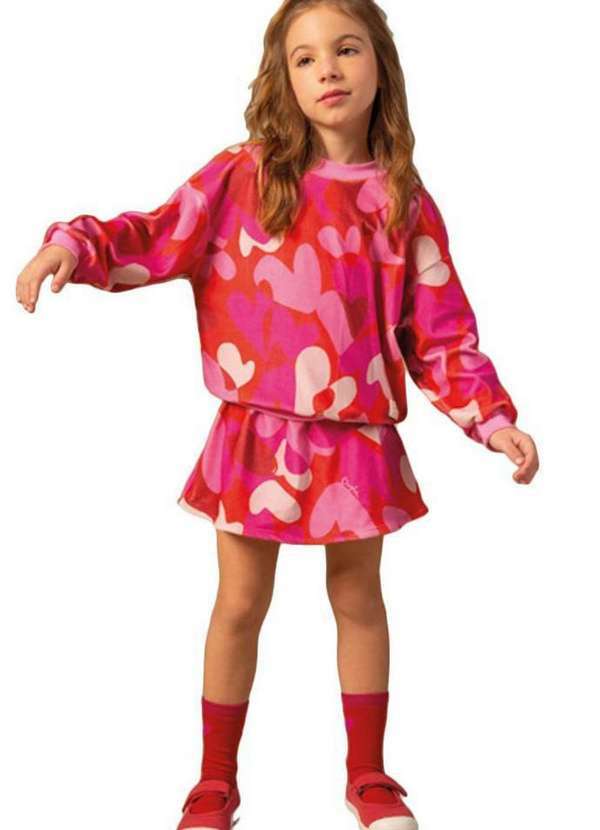 Conjunto Infantil Plush Shorts Sentimentos Bugbee Estampado - Vim Vi Venci