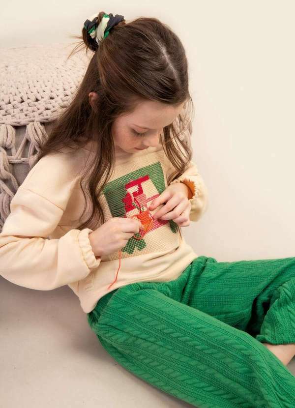 Conjunto Moletom e Malha Tricô Bugbee Estampado - Vim Vi Venci