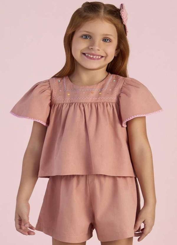 Conjunto Infantil Mon Sucré Rosê Rosê - Vim Vi Venci