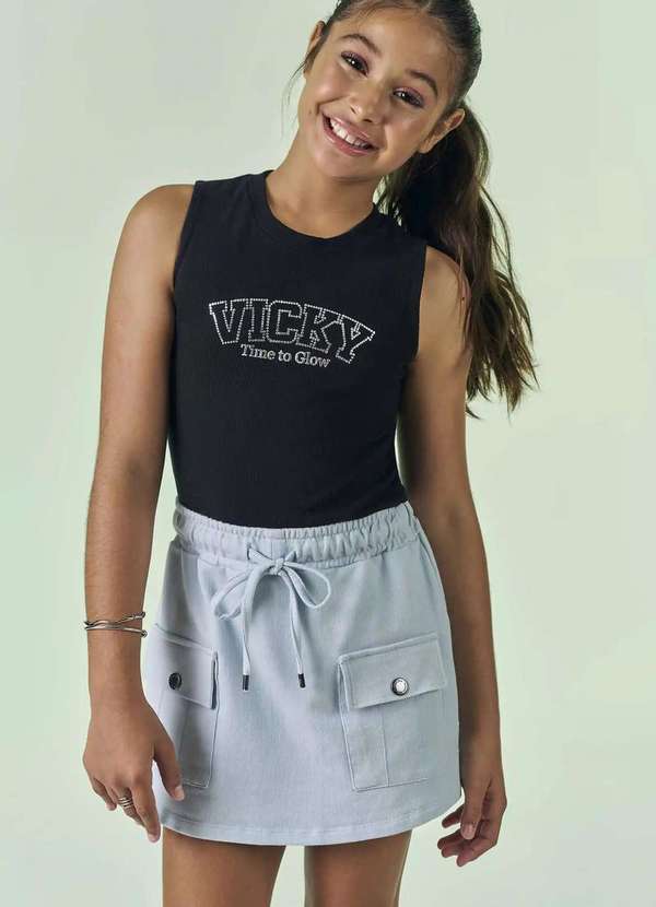 Conjunto Infantil Regata Menina Vic&Vicky Preto - Vim Vi Venci