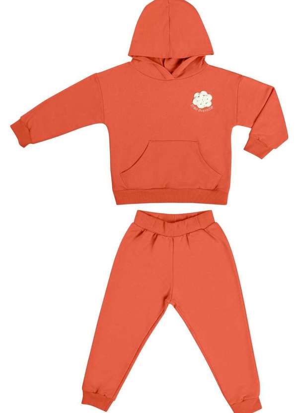 Conjunto Moletom Infantil Have Fun Laranja com Capuz Laranja - Vim Vi Venci
