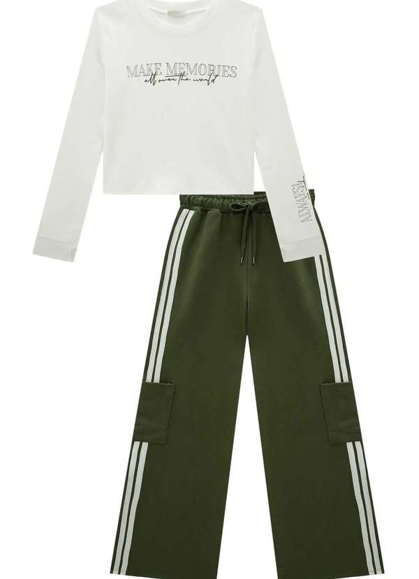 Conjunto Vic Vicky Longo Menina Verde - Vim Vi Venci