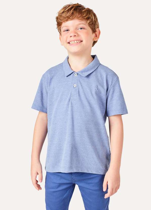 Polo Mini Piquet Paris Reserva Mini Azul Bebê - Vim Vi Venci