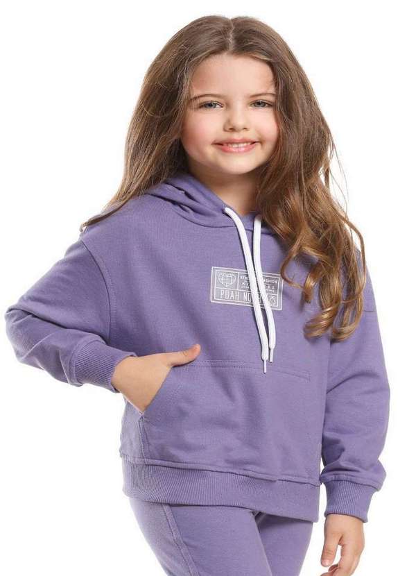 Blusa Moletom Ml Infantil Roxo Poah Noah Roxo - Vim Vi Venci