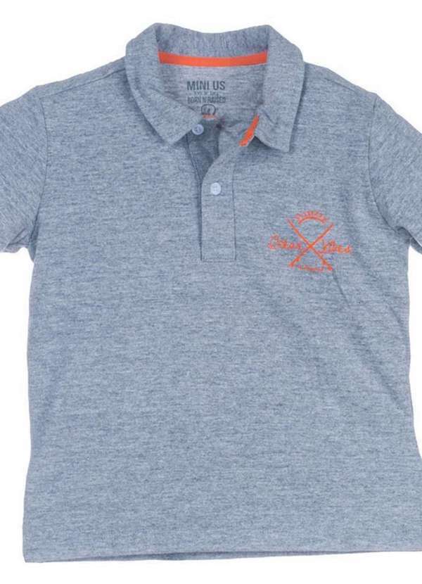 Polo M/Curta Ocean Vibes Cinza Mini Us Cinza - Vim Vi Venci