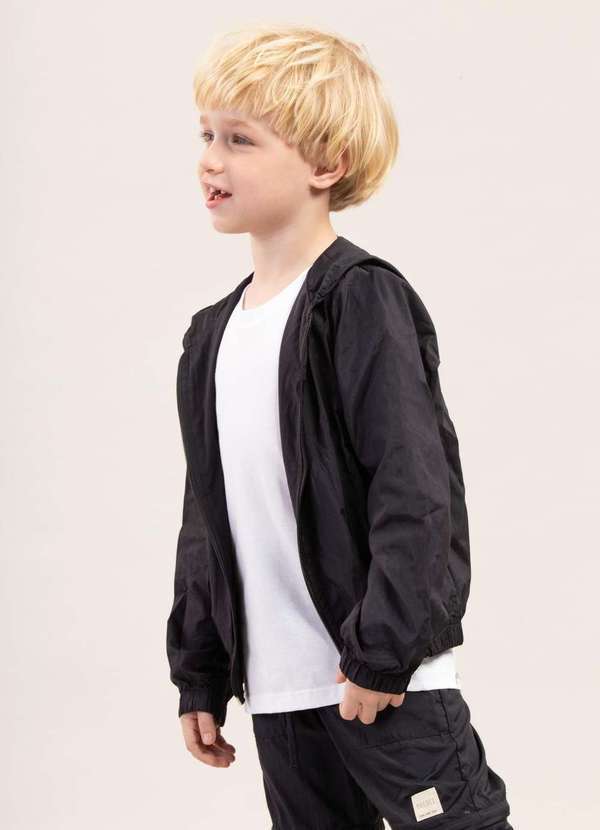 Jaqueta Tactel Preto Bugbee Preto - Vim Vi Venci