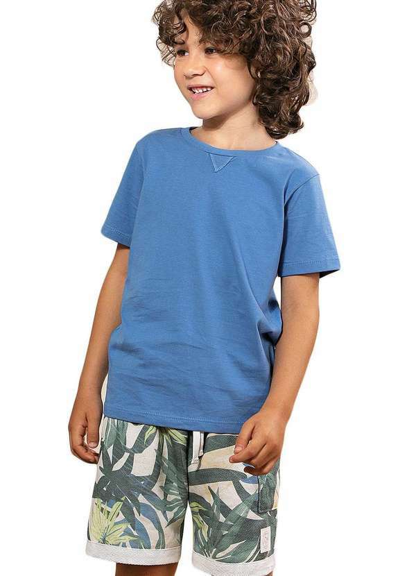 Conjunto Bermuda Camiseta Menino Bugbee Estampado - Vim Vi Venci