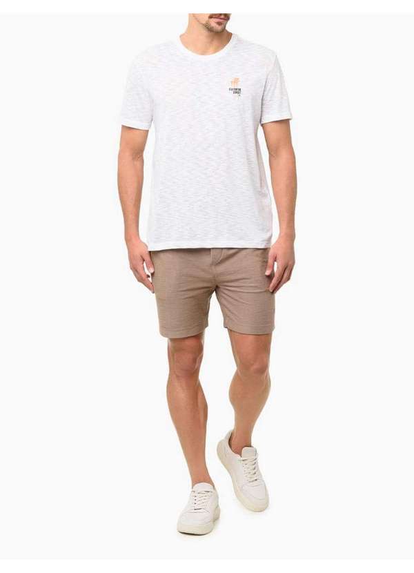 Bermuda Masculina Flamê Logo Calvin Bege - Calvin Klein