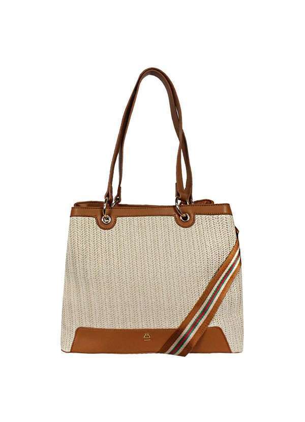 Bolsa Ombro Bicolor Le Postiche Bege - Le Postiche Oficial