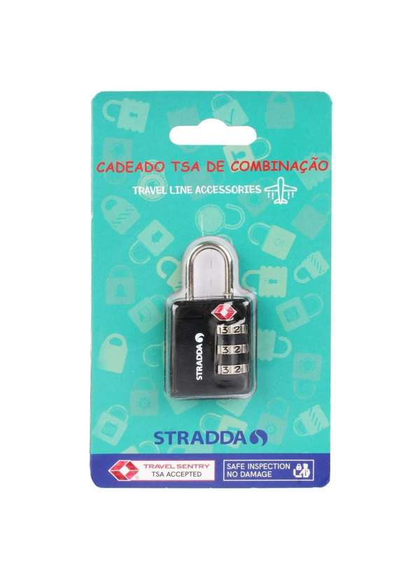 Cadeado Tsa com Segredo Stradda Preto - Le Postiche Oficial
