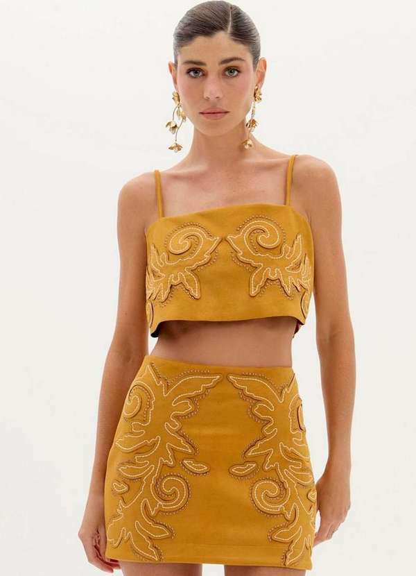 Blusa de Alça com Aplicação A0715 - Lanca Perfume Oficial