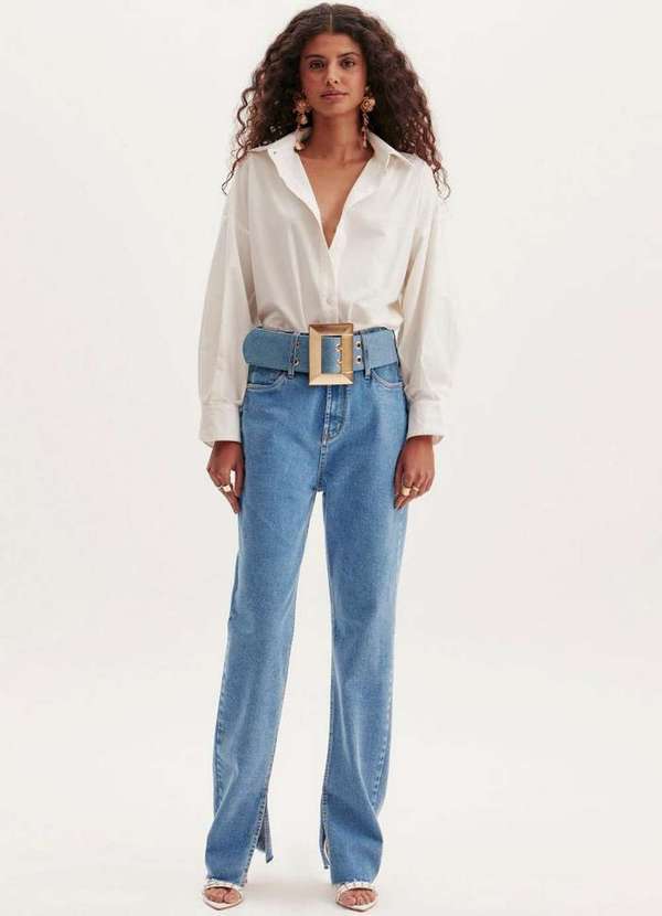 Calça Jeans Reta Super High A0004 - Lanca Perfume Oficial