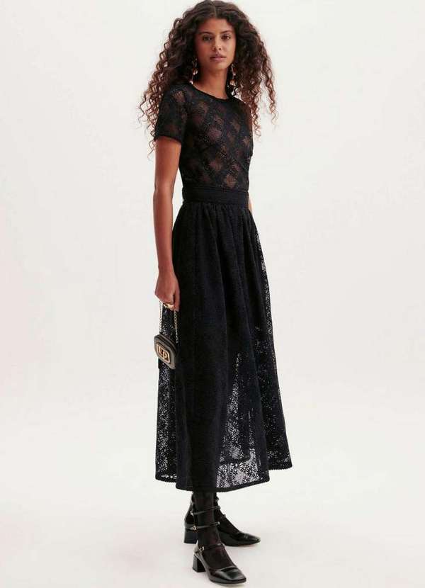 Saia Evasê Super Midi A1184 - Lanca Perfume Oficial