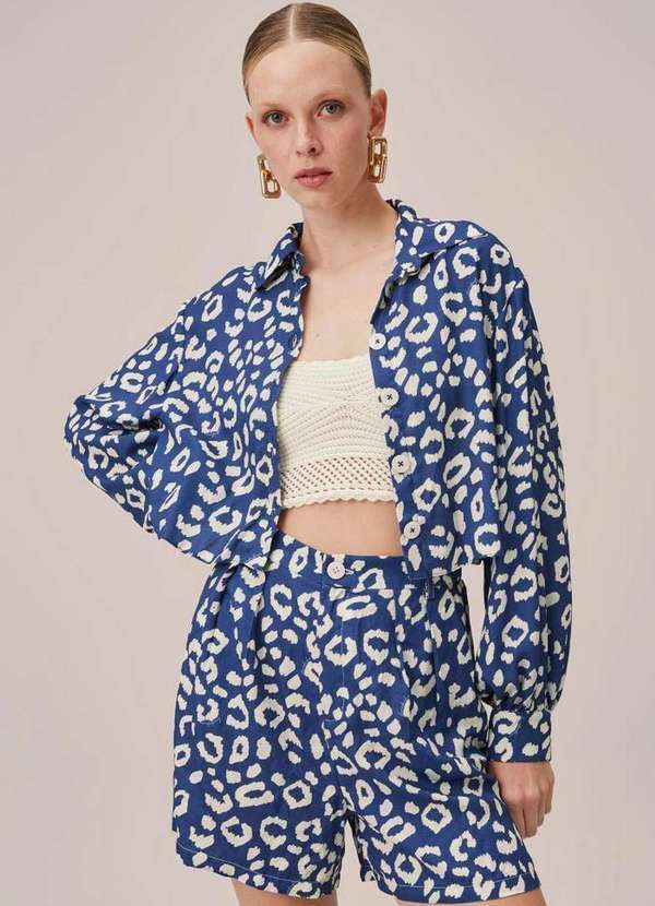 Bermuda com Fenda Cintura Alta 09766 - Lanca Perfume Oficial