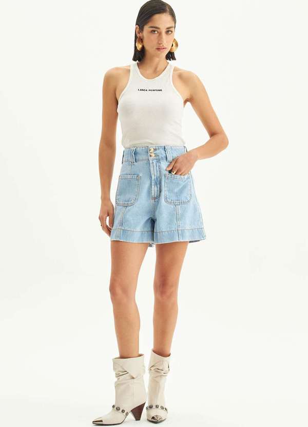 Bermuda Jeans Evasê Super High A0004 - Lanca Perfume Oficial