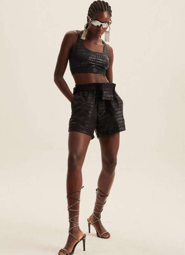 Short Evasê Cintura Alta 00003 - Lanca Perfume Oficial