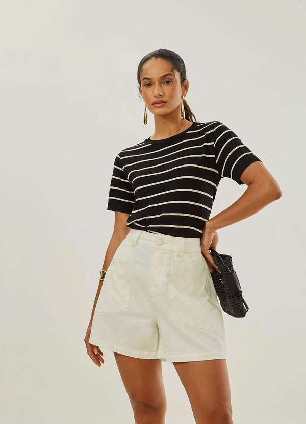 Bermuda Maria.Valentina Reta Alta Bege Bege - Maria.Valentina