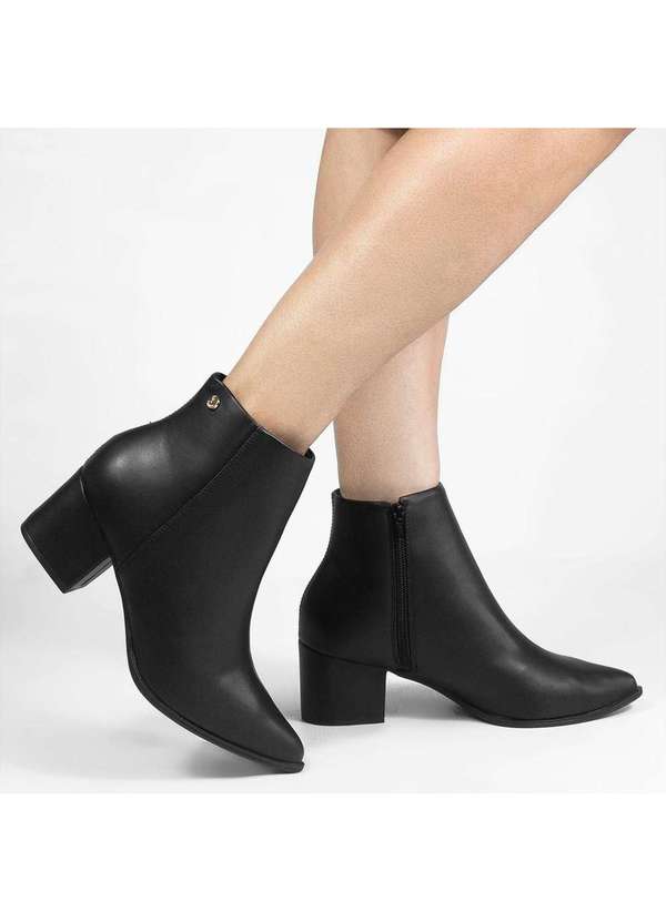 Bota Zatta Basica Salto Bloco Yasmin Preto - Zatta Calcados