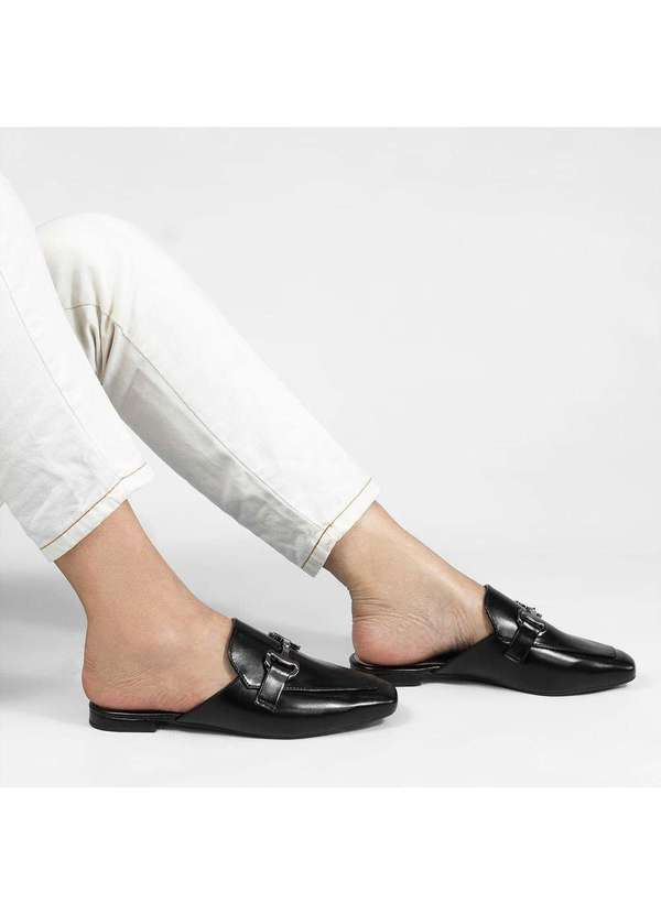 Mule Zatta Fivela Lourenca Preto - Zatta Calcados