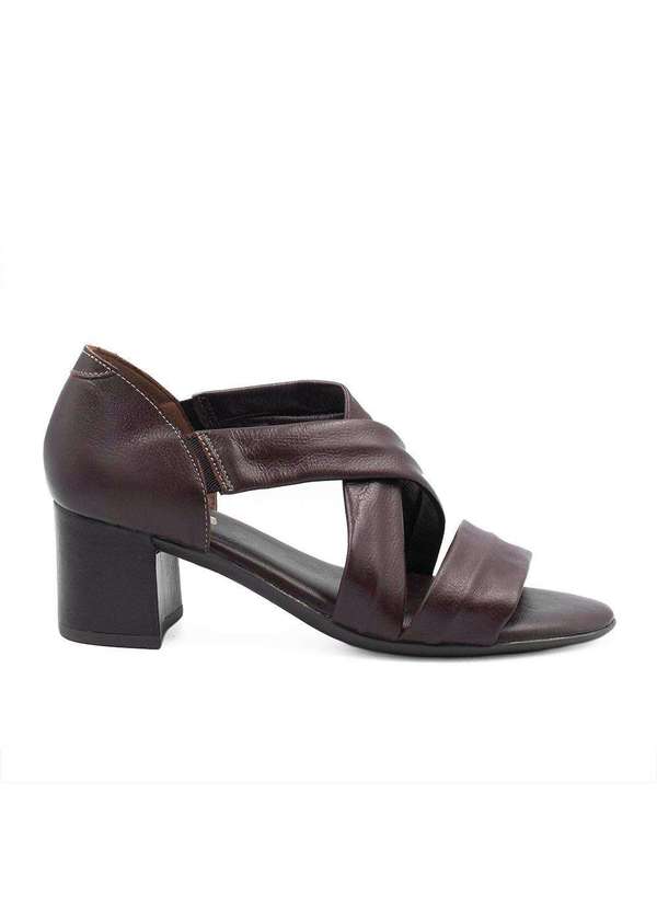 Sandalia Feminina Zatta Salto Bloco Ludmila Marrom - Zatta Calcados