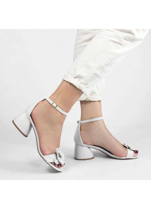 Sandalia Zatta Flor Tais Branco - Zatta Calcados