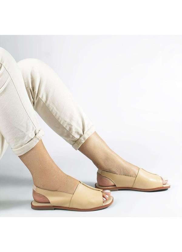 Sandalia Zatta Rasteira Bx Couro Fechada Francisca Branco - Zatta Calcados