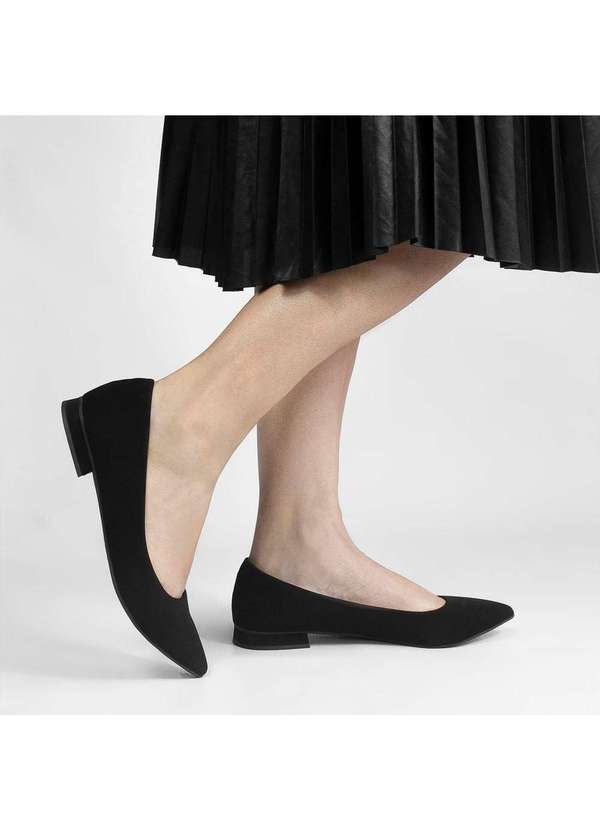 Sapatilha Zatta Basica Lisa Nubia Nobuck Preto - Zatta Calcados