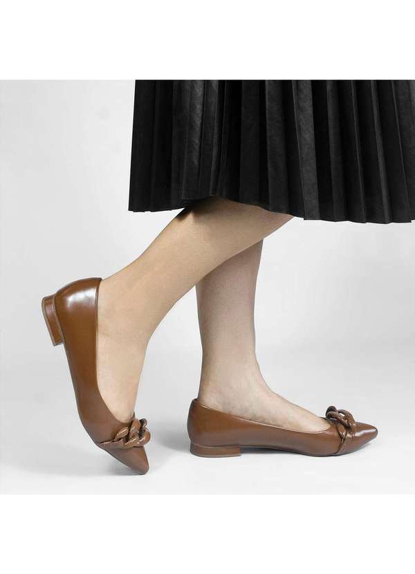 Sapatilha Zatta Corrente Ticiane Marrom - Zatta Calcados