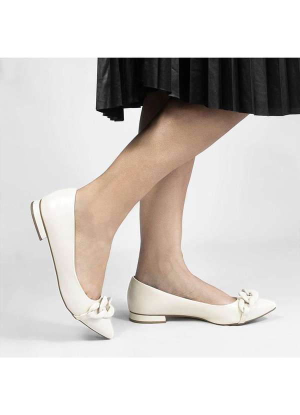 Sapatilha Zatta Corrente Ticiane Branco - Zatta Calcados