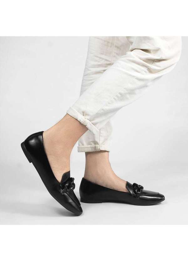 Mocassim Zatta Corrente Luciana Preto - Zatta Calcados