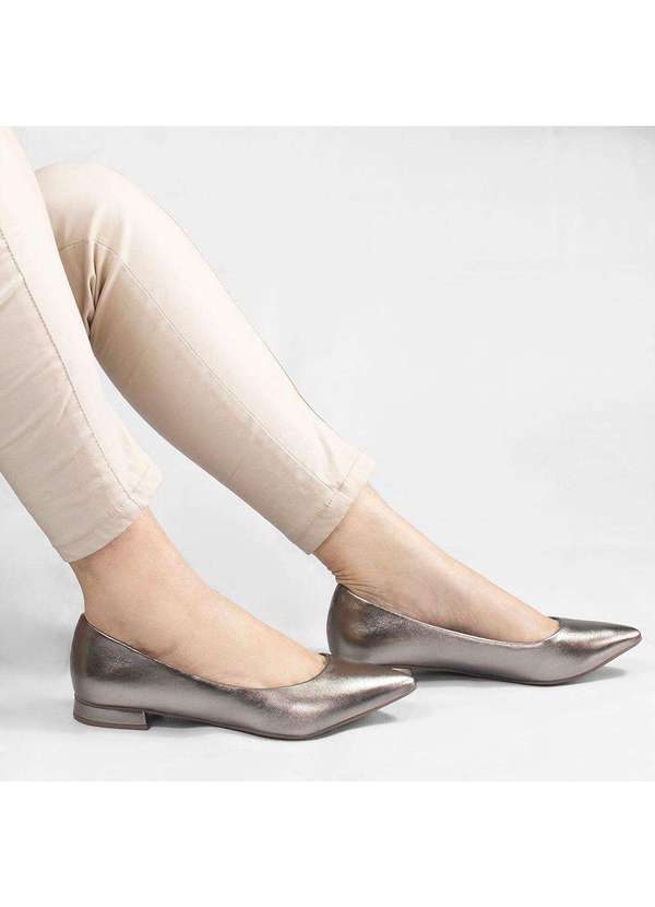 Sapatilha Zatta Basica Lisa Nubia Cinza - Zatta Calcados