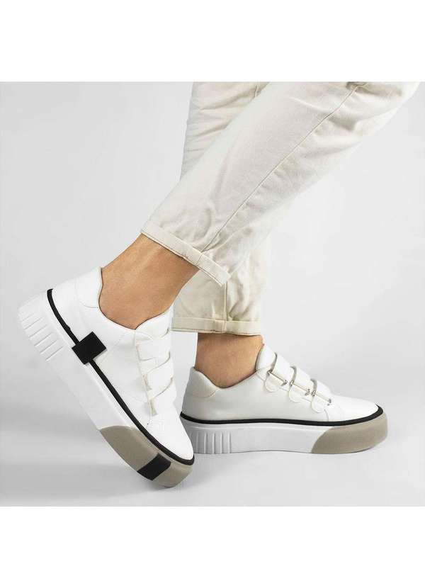 Tenis Zatta Feminino Flatform Sola Alta Mary Branco - Zatta Calcados