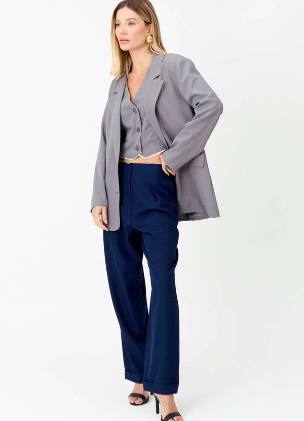 Colete Barra Lisa Cinza - Ritmi Studio