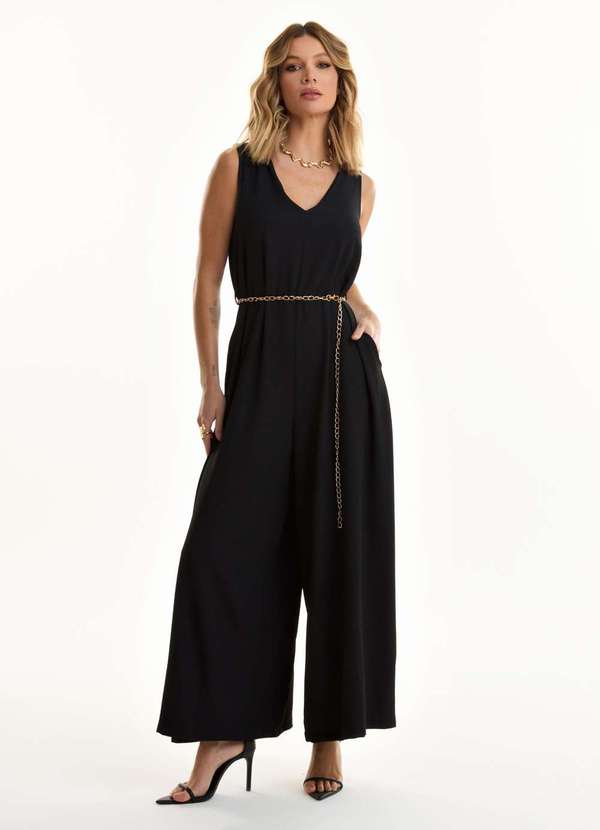 Macacao Pimpao com Cinto Corrente Preto - Ritmi Studio