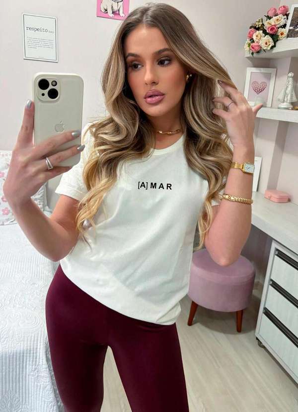 Camiseta Feminina Off Amar - Off - Cianitas Textil